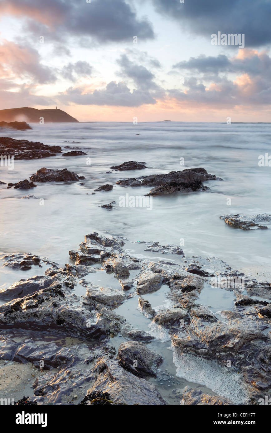 Waves polzeath north cornwall hi-res stock photography and images - Alamy