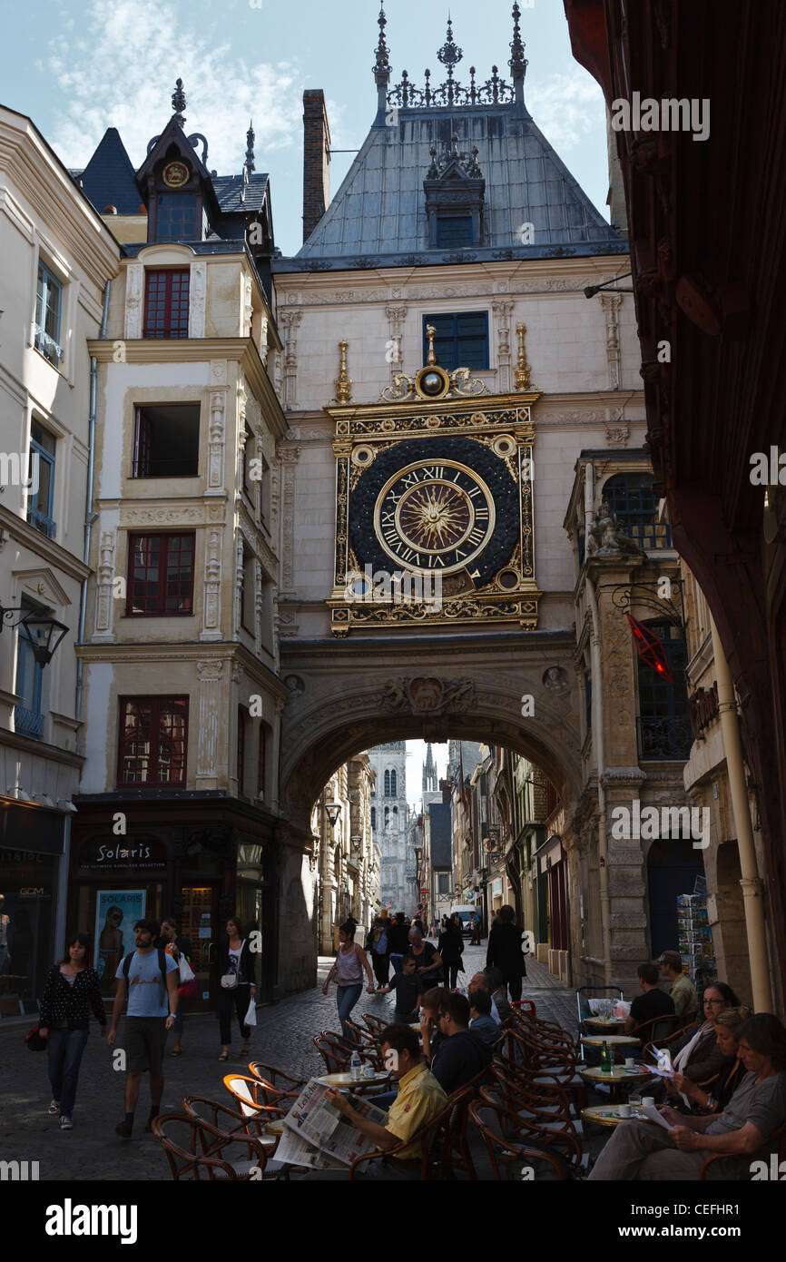 Le Gros Horloge (the Great Clock), Rouen, Normandy, France Stock Photo ...