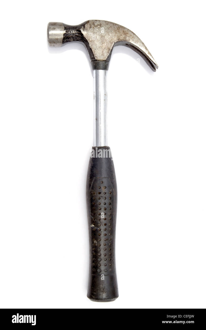 Old hammer isolated on white background Stock Photo - Alamy