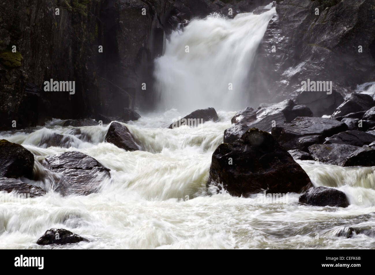 Nature landscape of mountain waterfall Stock Photo - Alamy