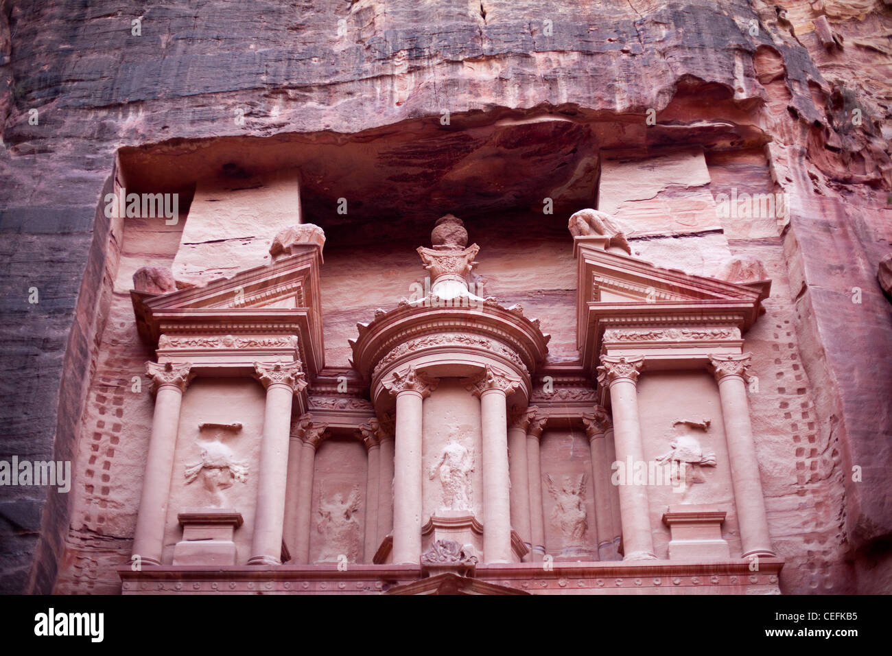 Close up of The Treasury, Al-Khazneh in Petra, Jordan Stock Photo ...