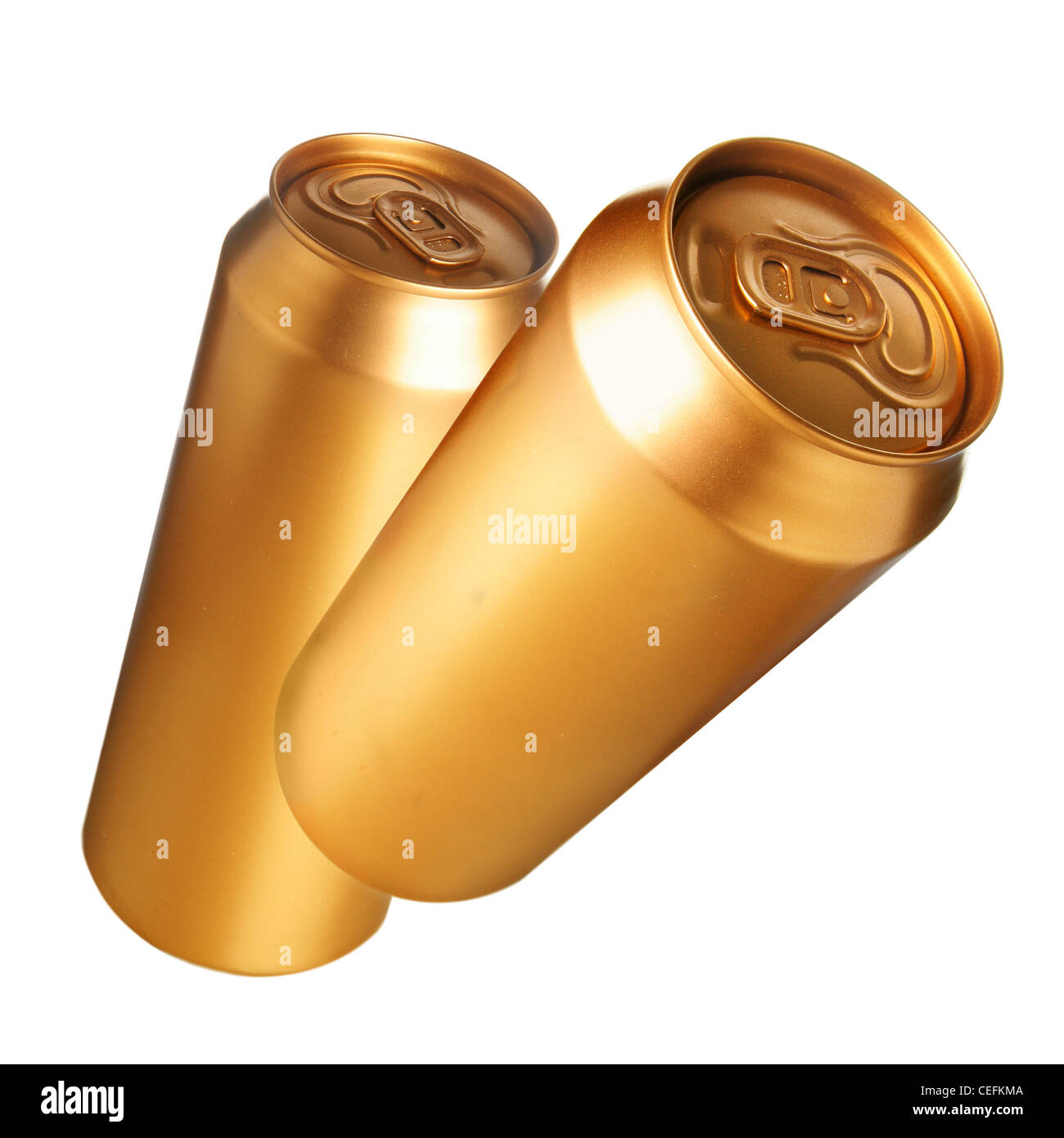 Two drink cans isolated over white background Stock Photo - Alamy