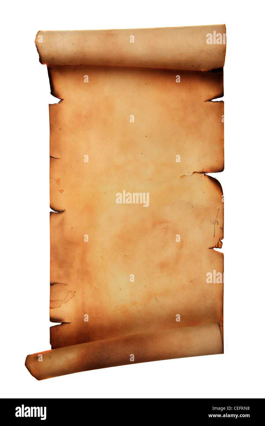 Ancient scroll isolated over a white background Stock Photo - Alamy
