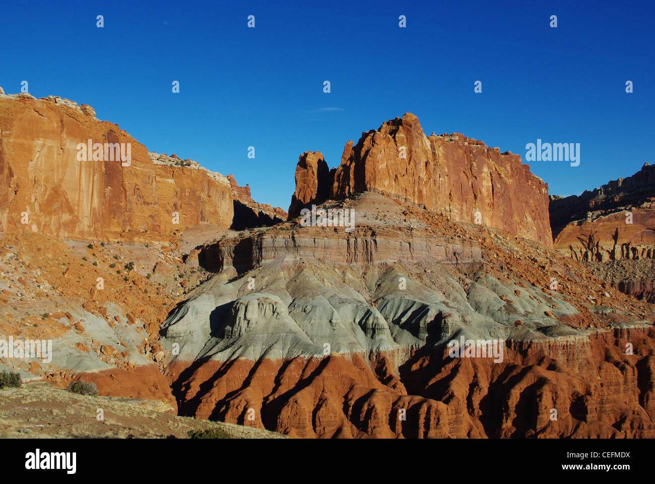 Intensely colored sandstone and rocks in Capitol Reef National Park ...