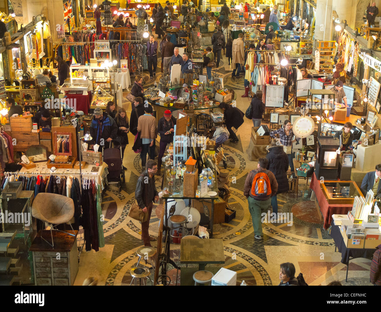 Brooklyn Flea market at Williamsburg Savings Bank Stock Photo - Alamy