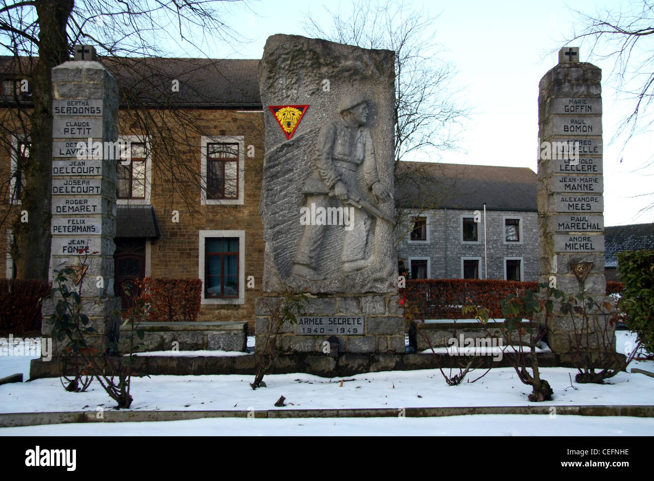 world war memorial in Nandrin in Belgium Stock Photo - Alamy