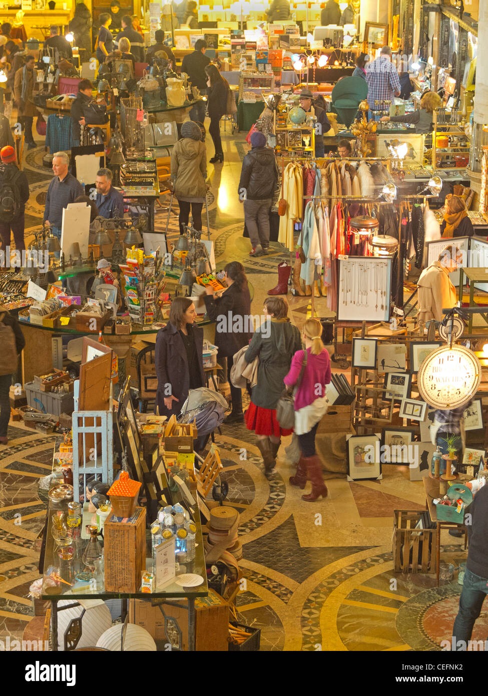 Brooklyn Flea market at Williamsburg Savings Bank Stock Photo - Alamy