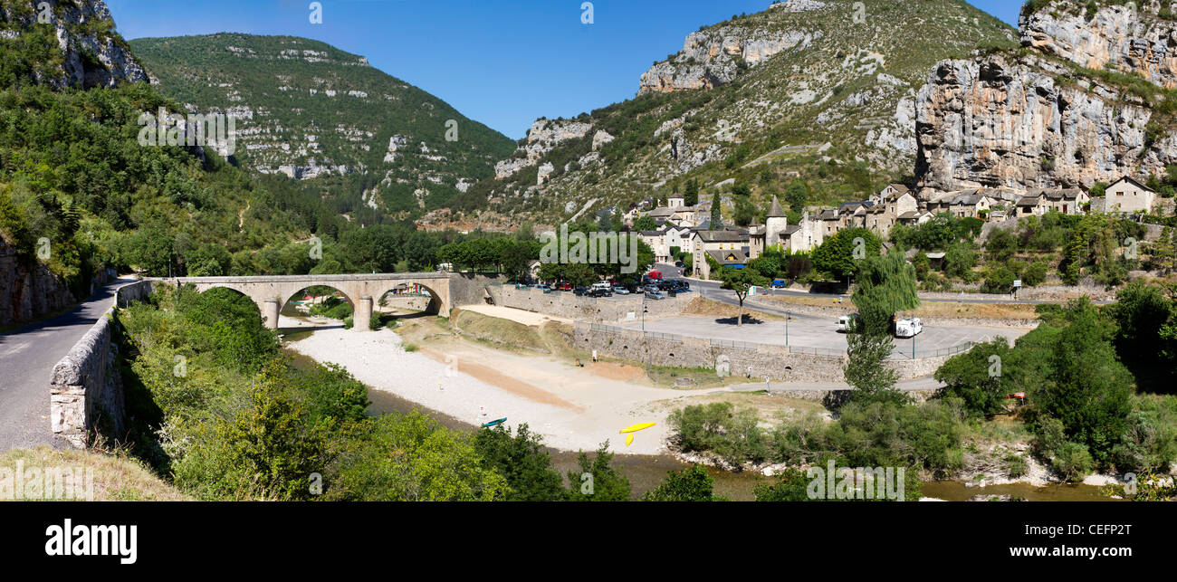 The Historic village of La Malene, Gorge du Tarn & Grands Causses Stock ...