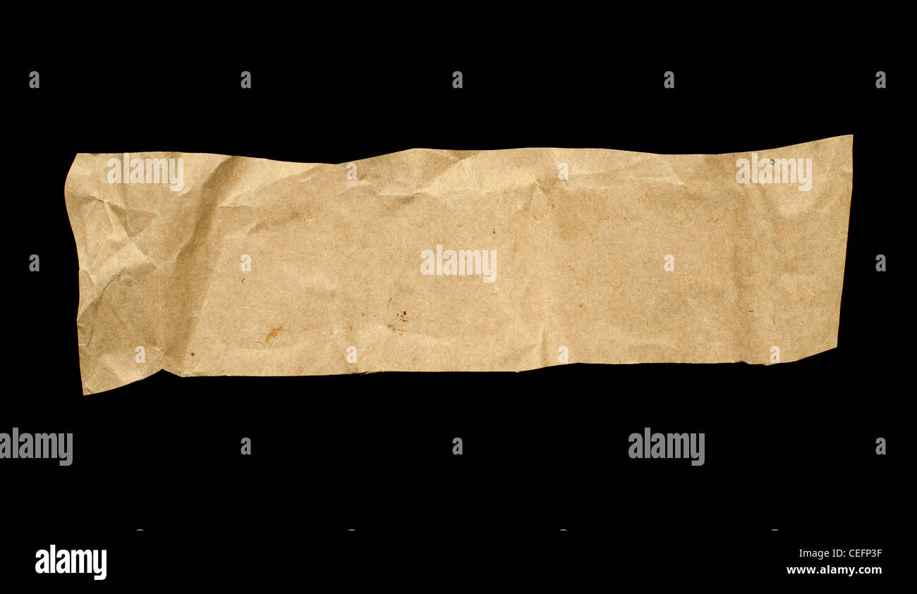 A piece of crumpled paper. Black isolated Stock Photo - Alamy