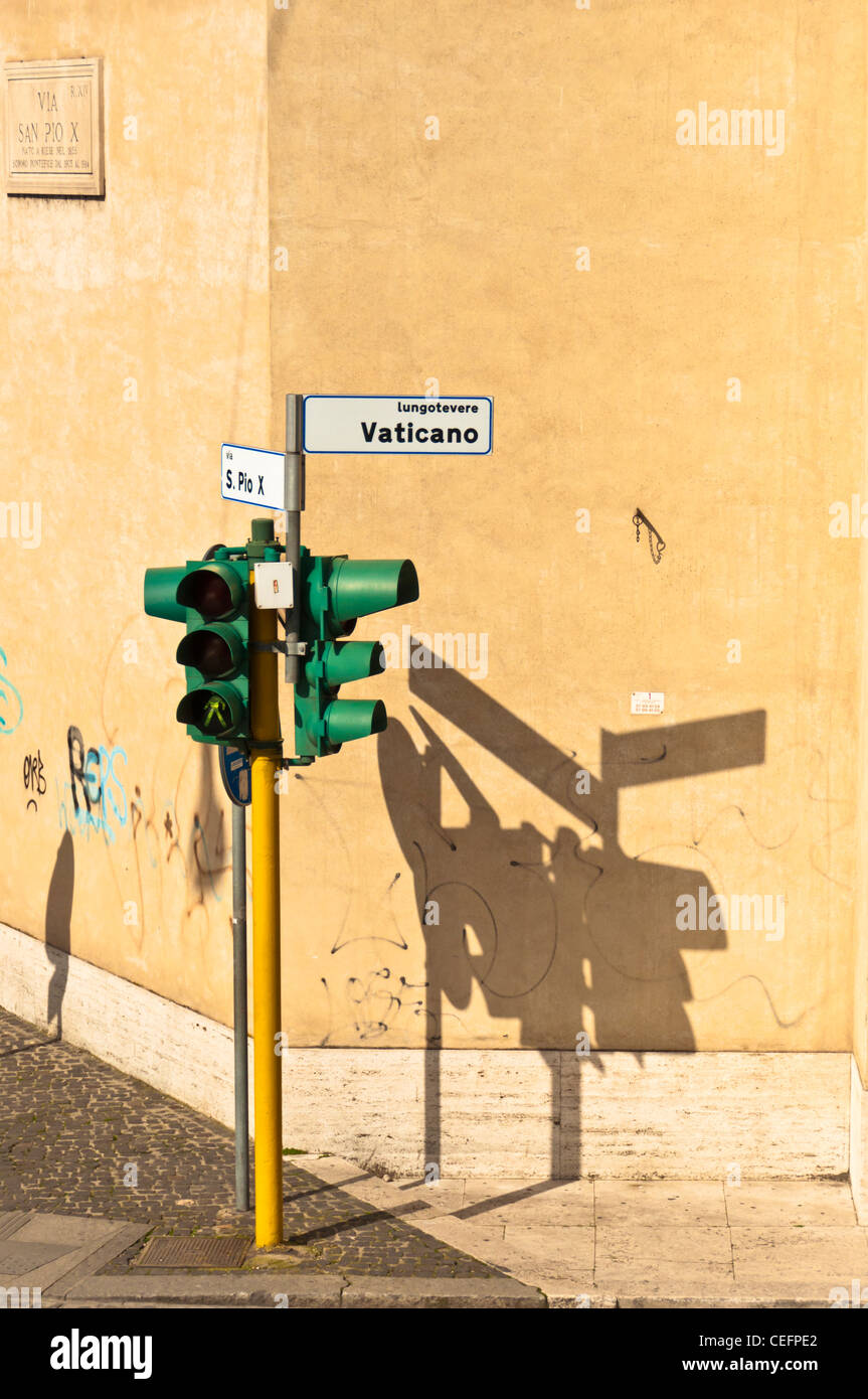 Traffic lights at street of Rome, Italy Stock Photo - Alamy