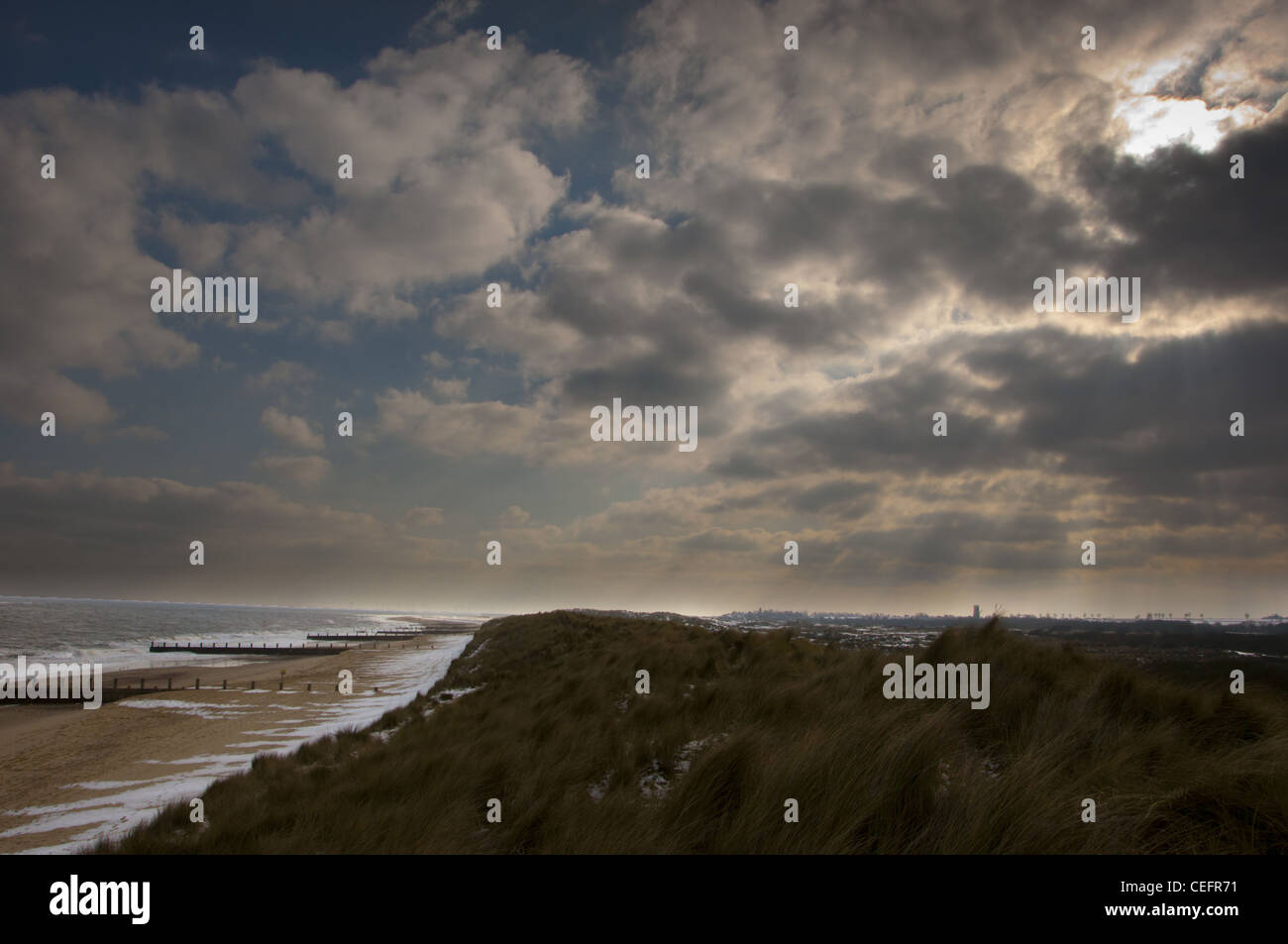 Winterton beach winter Stock Photo - Alamy
