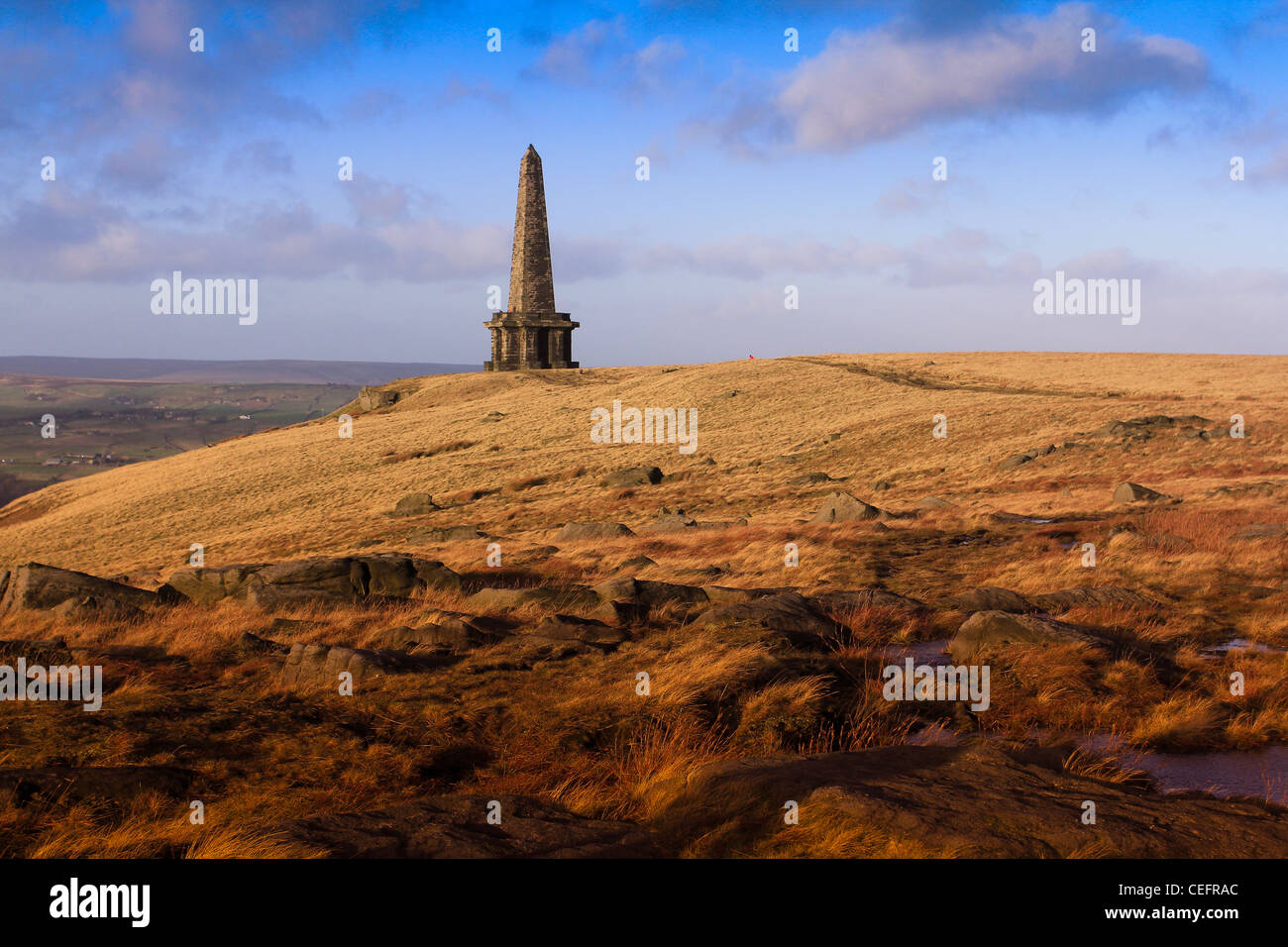 Stoodley Pike on the Pennine Way above Hebden Bridge in Calderdale ...