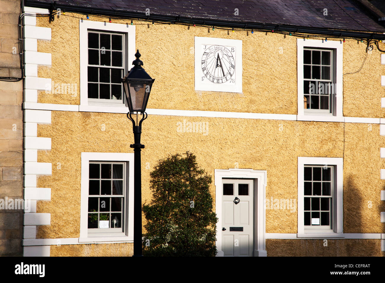 House with Sundial at Middleham North Yorkshire England Stock Photo - Alamy