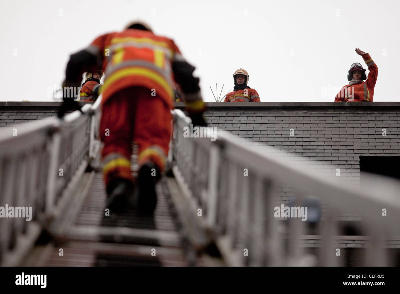 Fireman waving hi-res stock photography and images - Alamy
