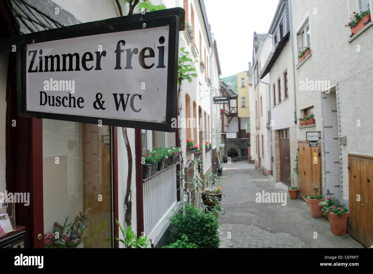 "Zimmer Frei" signs offering Guestrooms in Bacharach, Rhineland ...