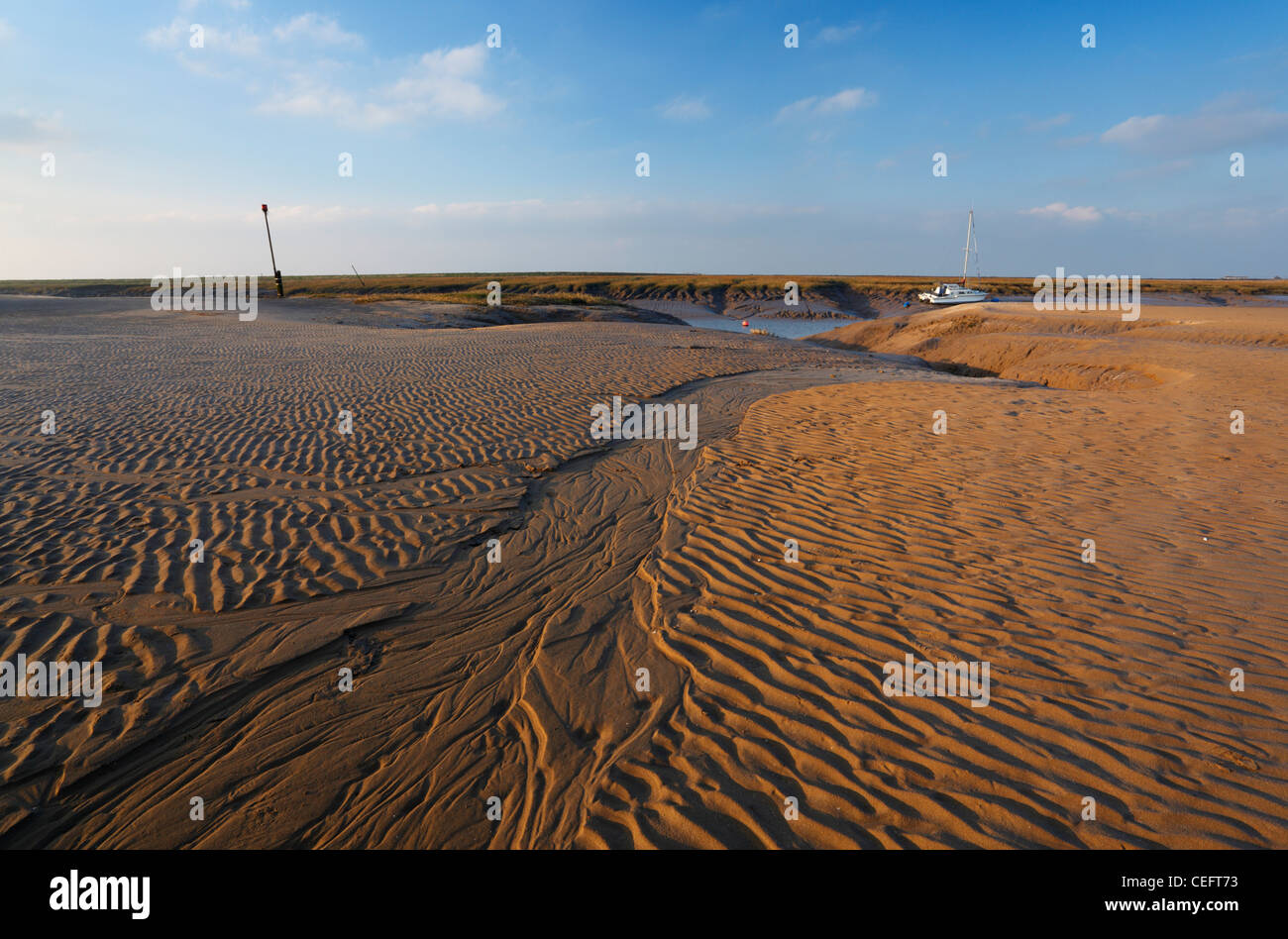 Beach at Uphill and River Axe Estuary. Weston-super-Mare, Somerset ...