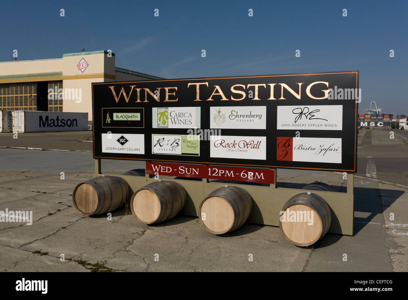 Wine Tasting sign, Alameda Point (former Alameda Naval Air Station ...