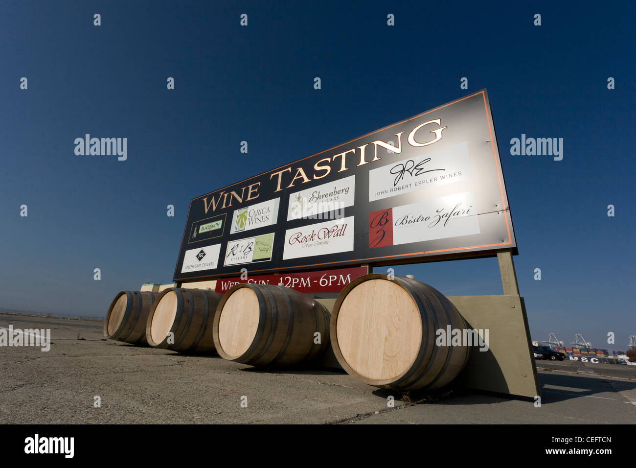 Wine Tasting sign, Alameda Point (former Alameda Naval Air Station ...