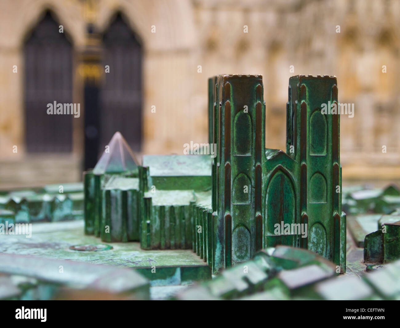 England, North Yorkshire, York City. Replica model of the York Minster ...