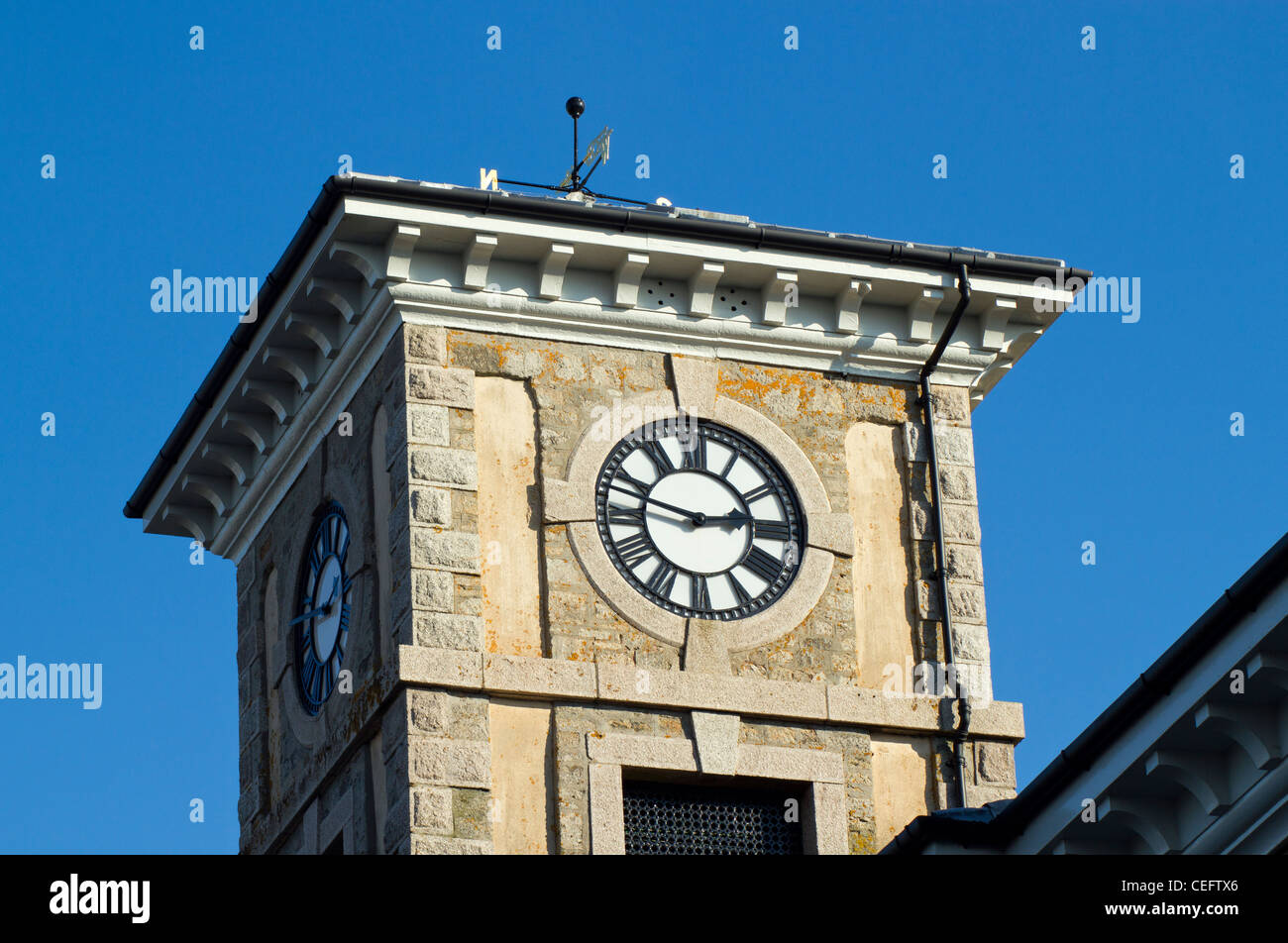 Camborne Town Clock. made in 1875 by clock makers Dent of London who ...