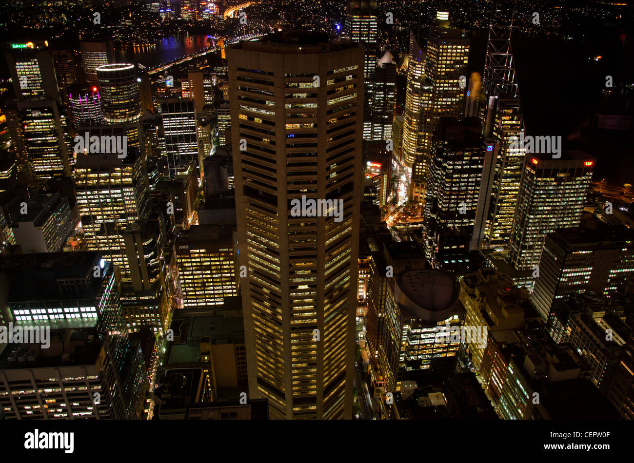 High level oblique aerial of Night , Sydney Stock Photo - Alamy