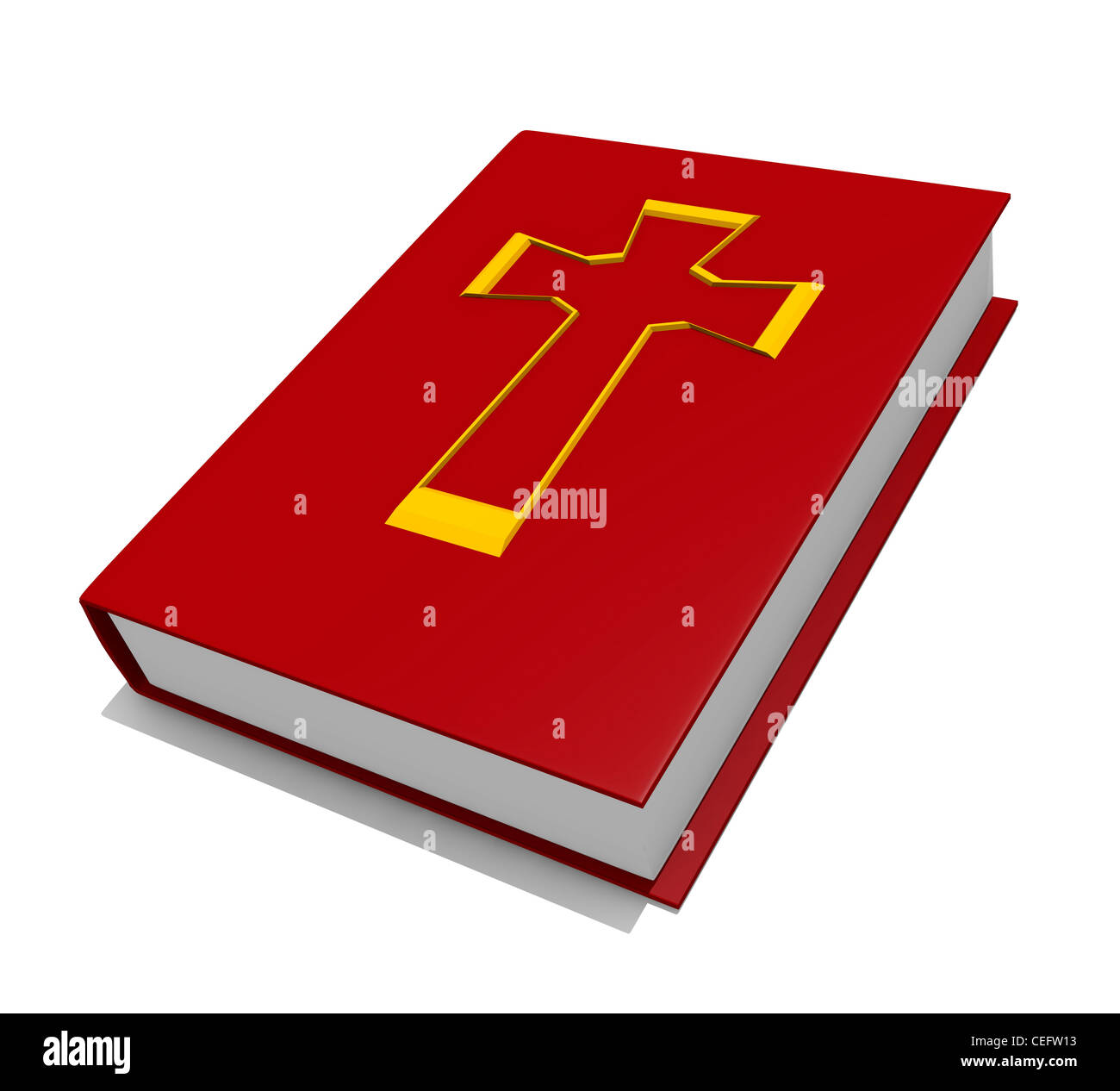 Red bible isolated on white, 3d image Stock Photo - Alamy