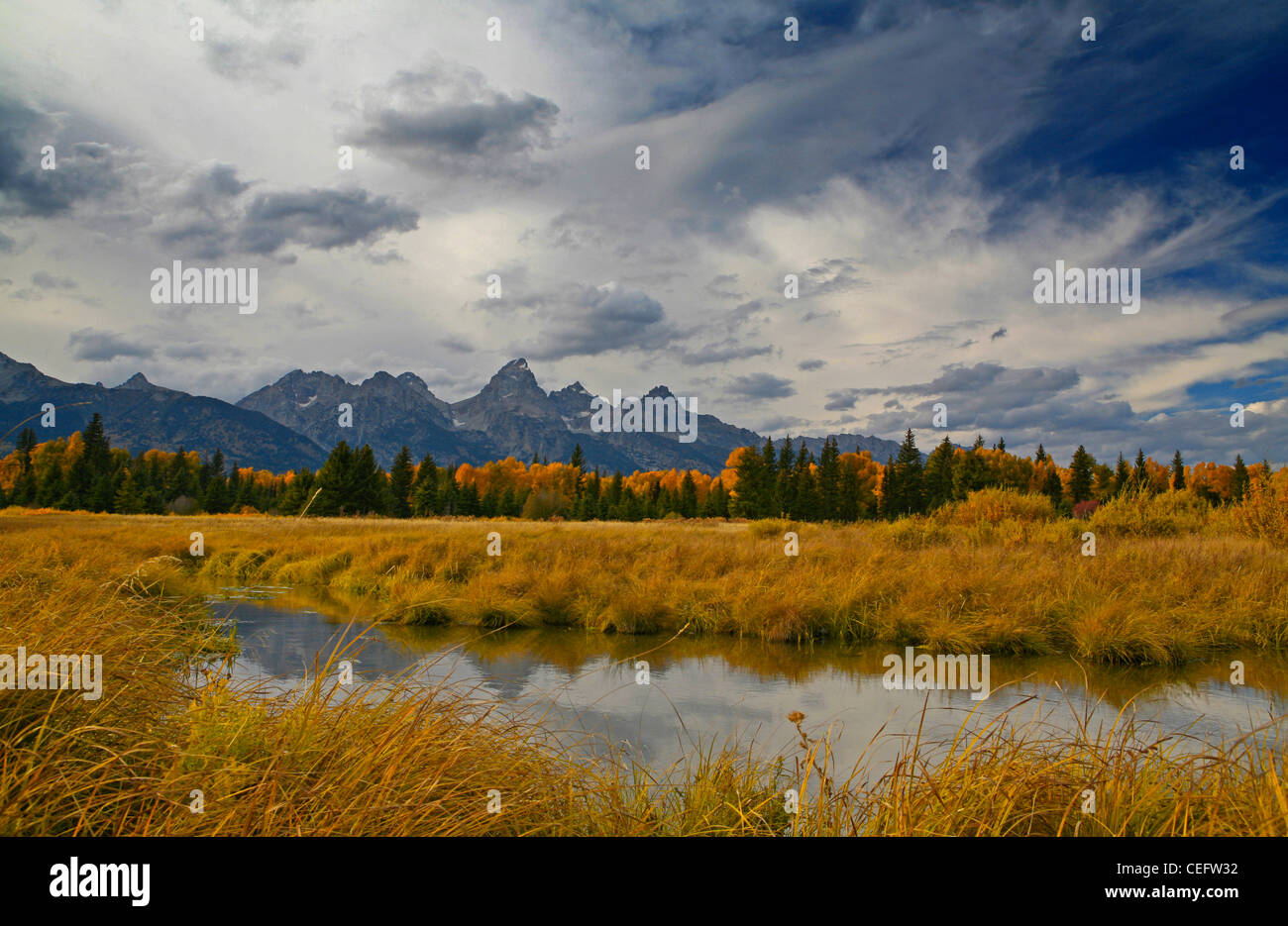 Blacktail Ponds below the Teton Range, Grand Teton National Park ...