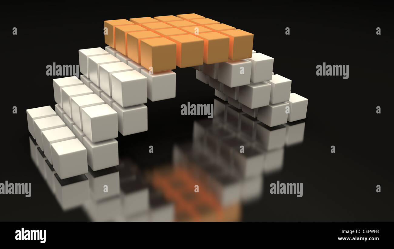 3d cube bridge concept Stock Photo - Alamy