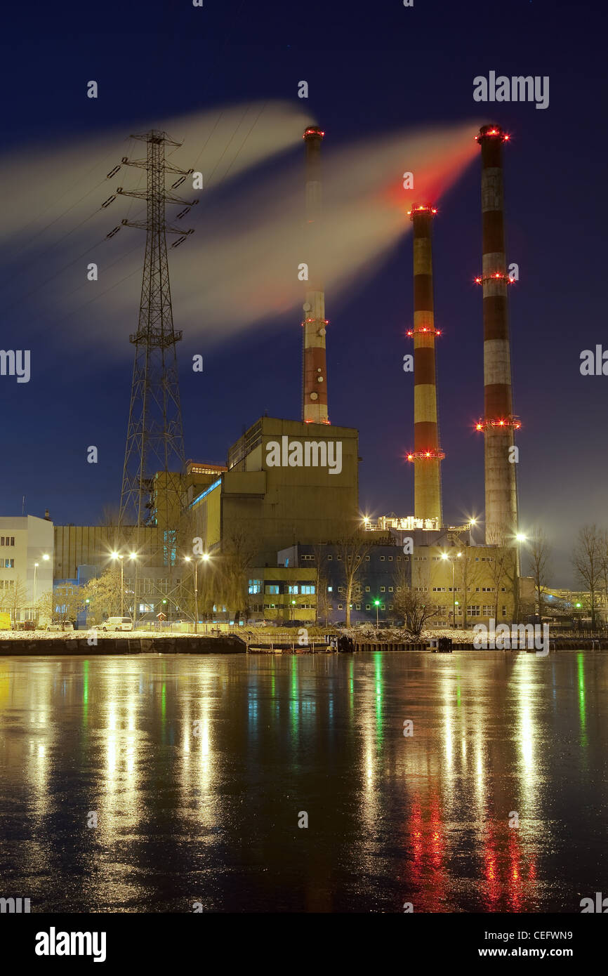 Power in the freezing night in Gdansk, Poland Stock Photo - Alamy