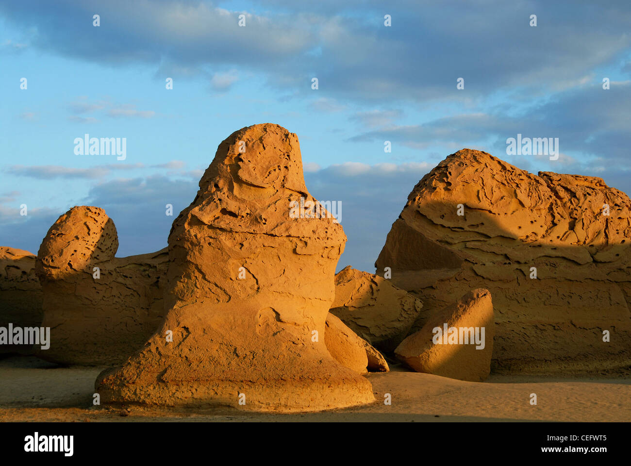 Geological formations in the Sahara desert (western desert of Egypt ...