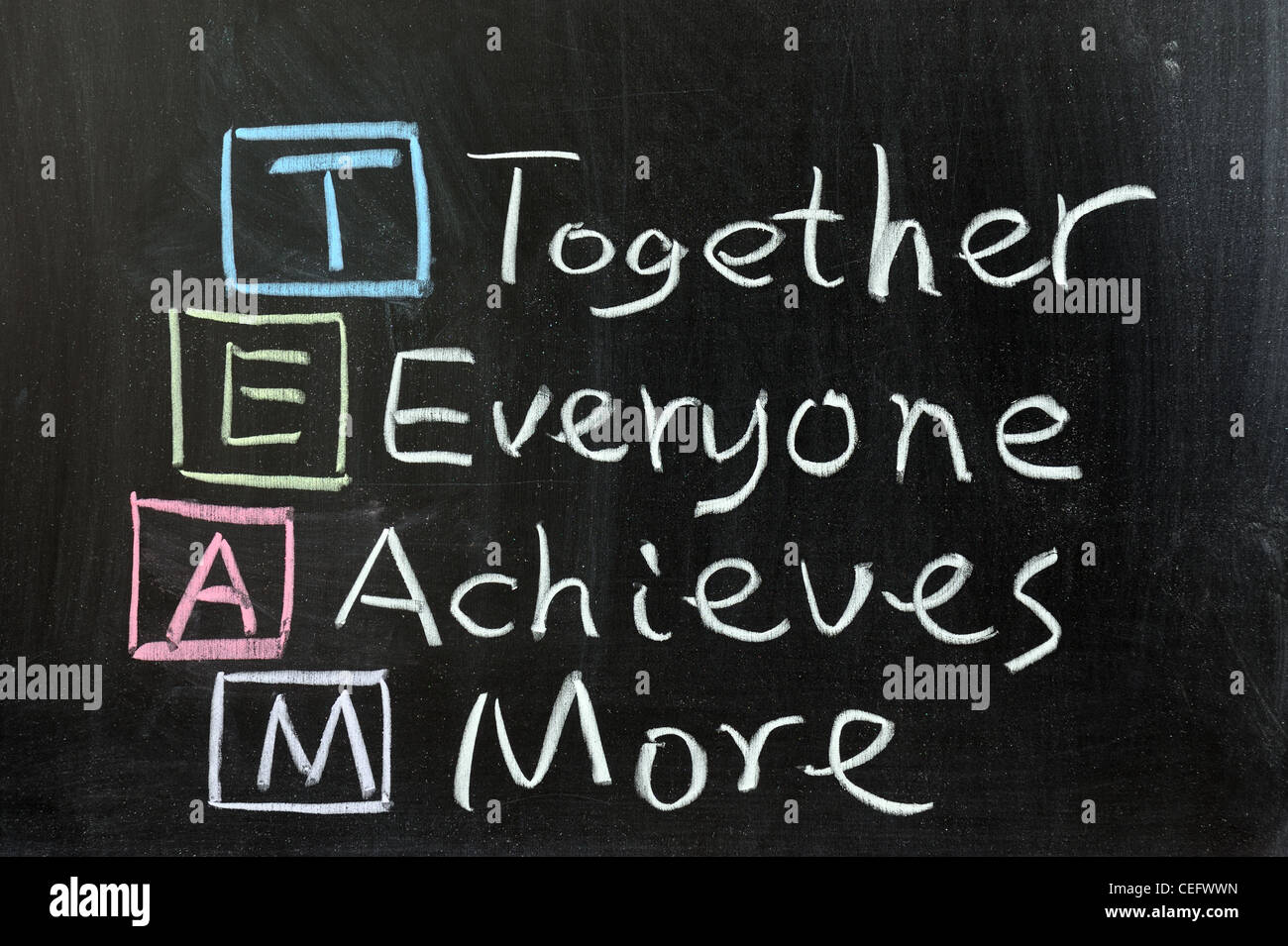 Chalk drawing - TEAM: Together, Everyone, Achieves, More Stock Photo ...