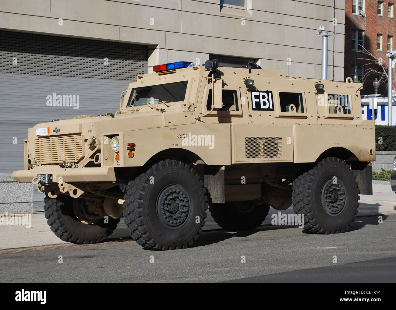 The FBI's Mine-Resistant Ambush Protected (MRAP) vehicle, used in ...