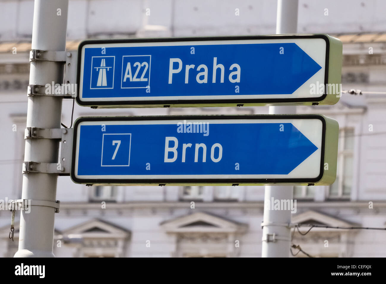 A roadsign towards the czech republic in Vienna Stock Photo - Alamy