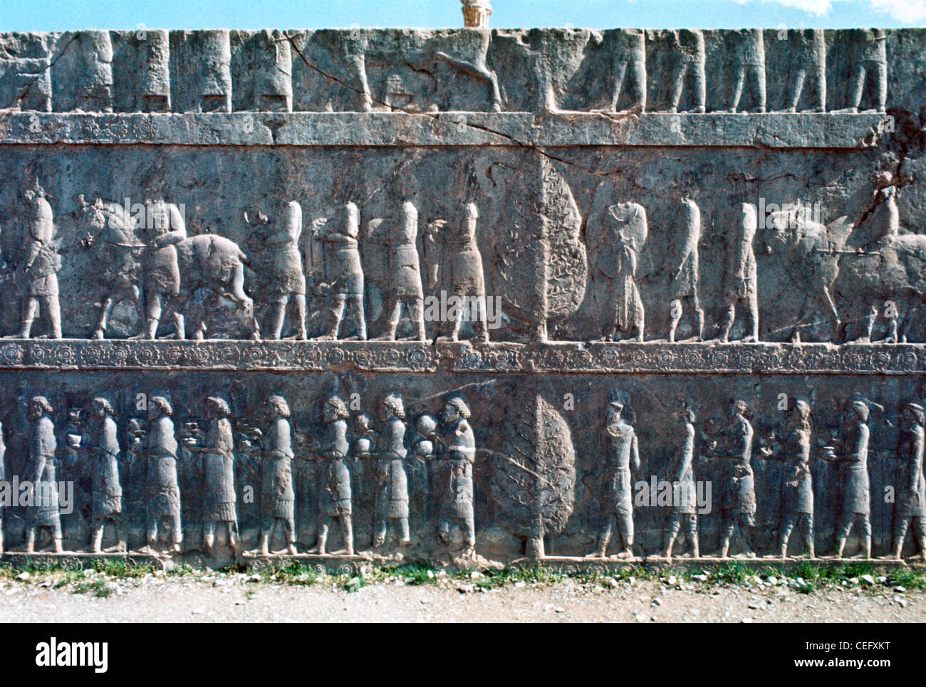 IRAN, PERSEPOLIS: Bas relief sculptures at Persepolis intentionally ...