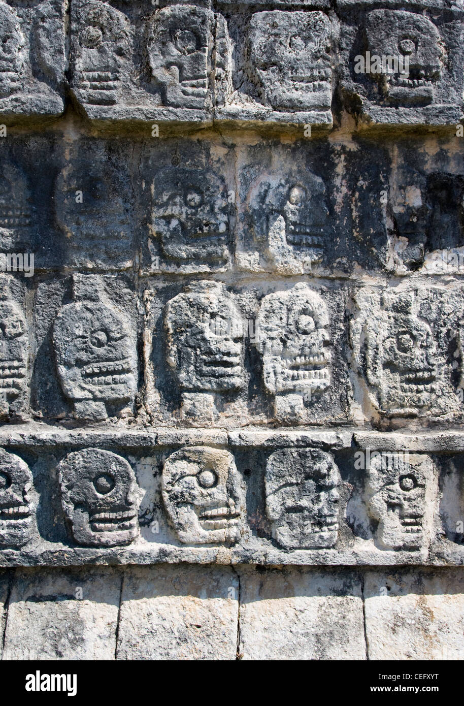 Skulls relief, Chichen Itza, Yucatan, Mexico Stock Photo - Alamy