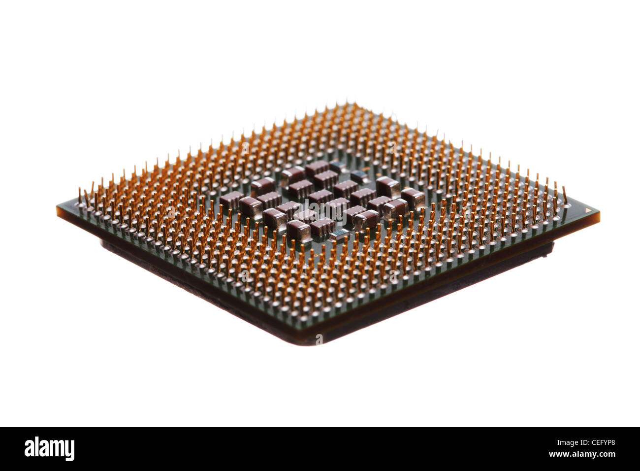 Computer engineering Microprocessor processor isolated on white ...