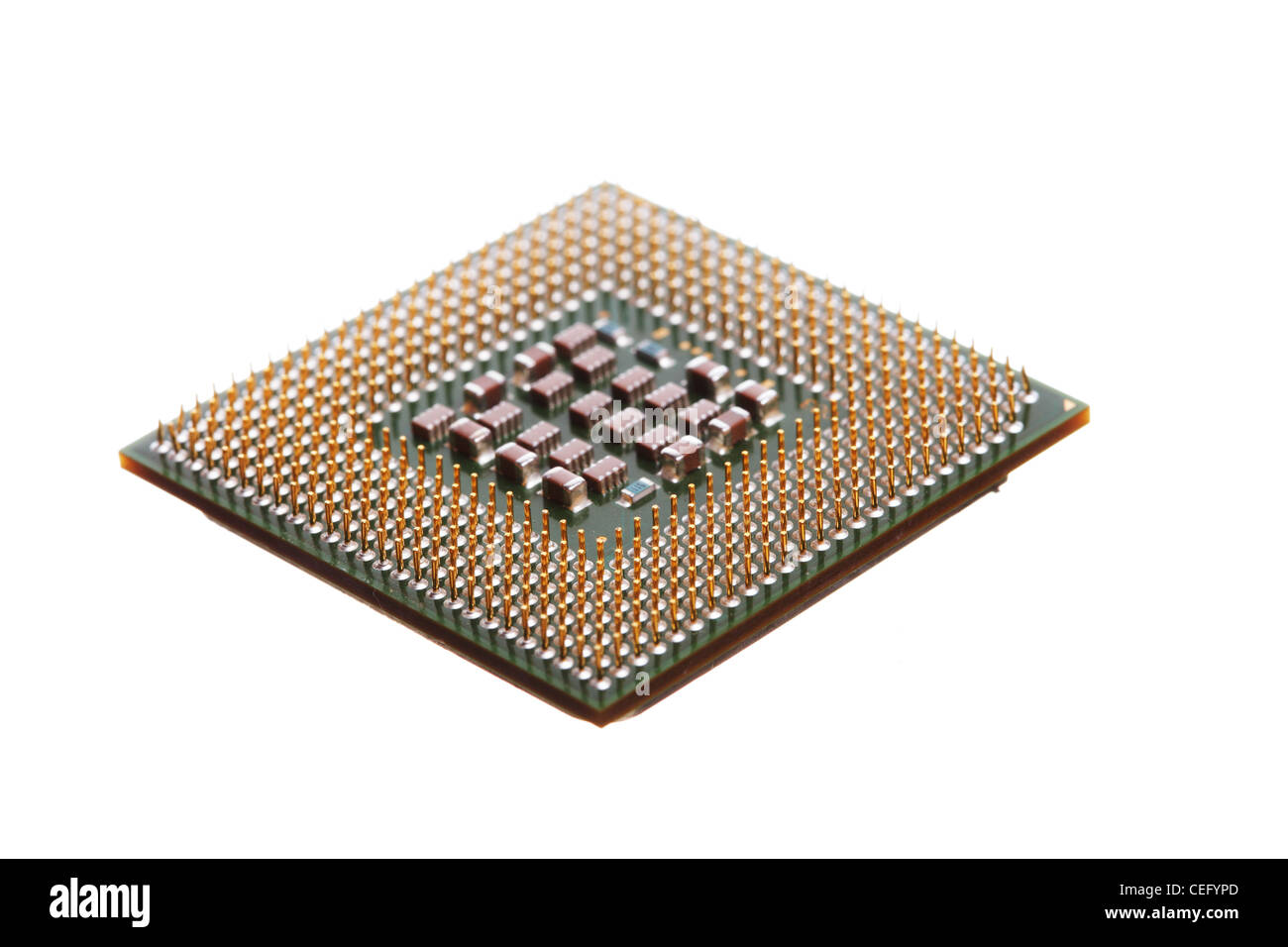 Computer engineering Microprocessor processor isolated on white ...