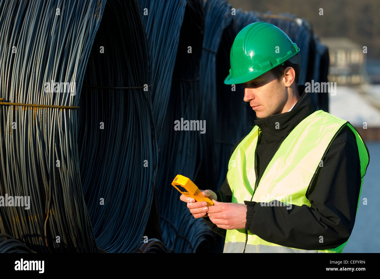 Man holding geiger counter hi-res stock photography and images - Alamy