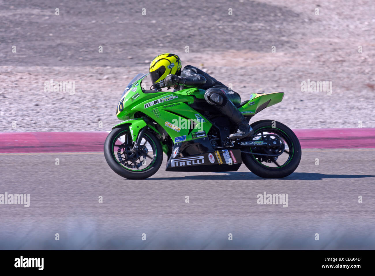Motor Cycle Racer on the Las Vegas Speeway Stock Photo - Alamy