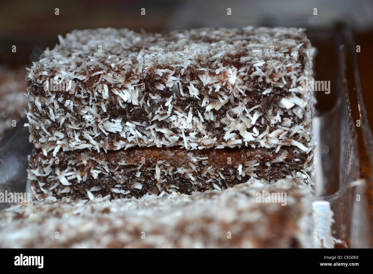 tray of Lamingtons Stock Photo - Alamy