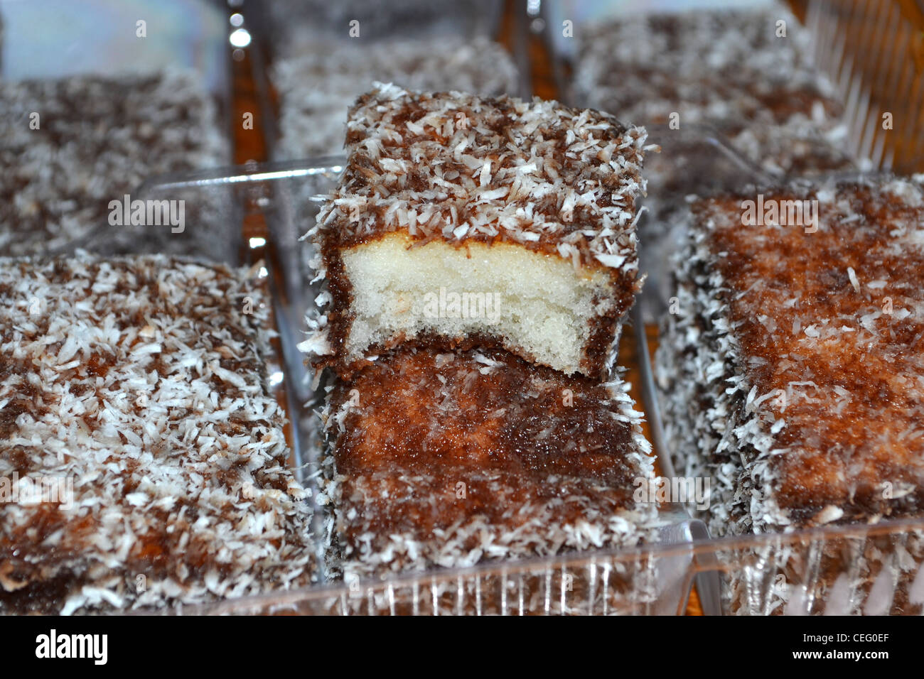 tray of Lamingtons Stock Photo - Alamy