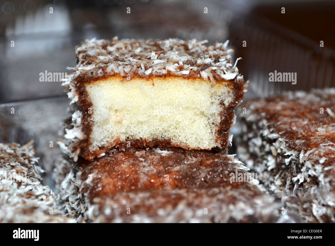 tray of Lamingtons Stock Photo - Alamy