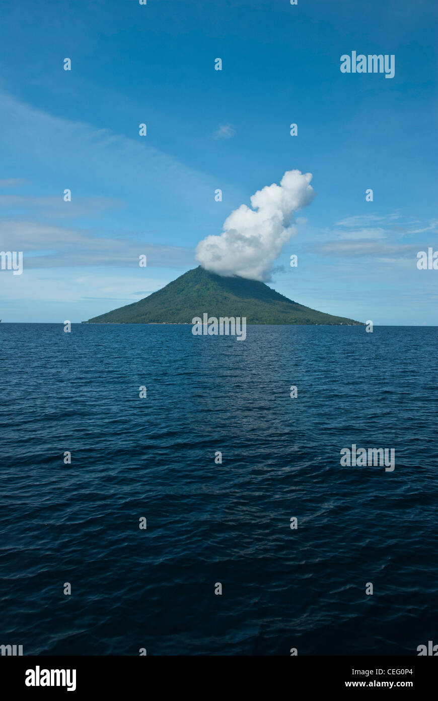 A view of the Bunaken Marine Park in North Sulawesi Indonesia. This ...
