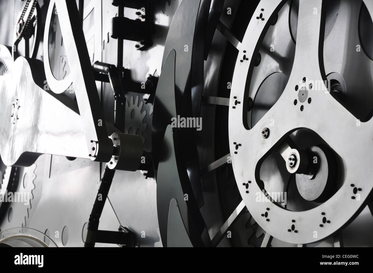 Big mechanical components shown on the wall Stock Photo - Alamy