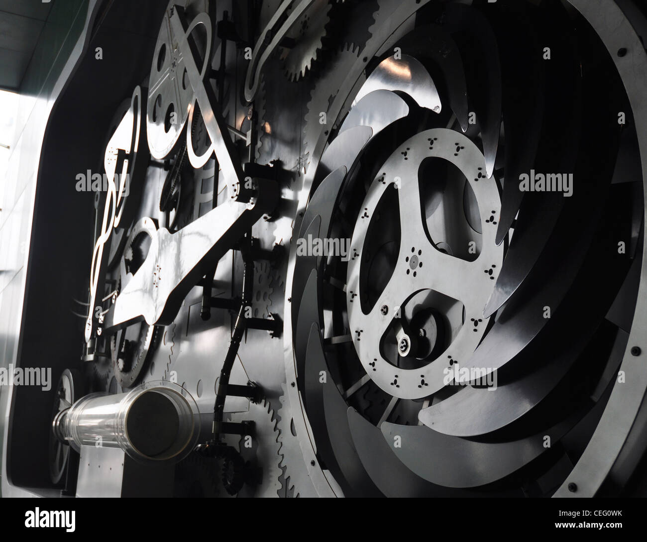 Big mechanical components shown on the wall Stock Photo - Alamy
