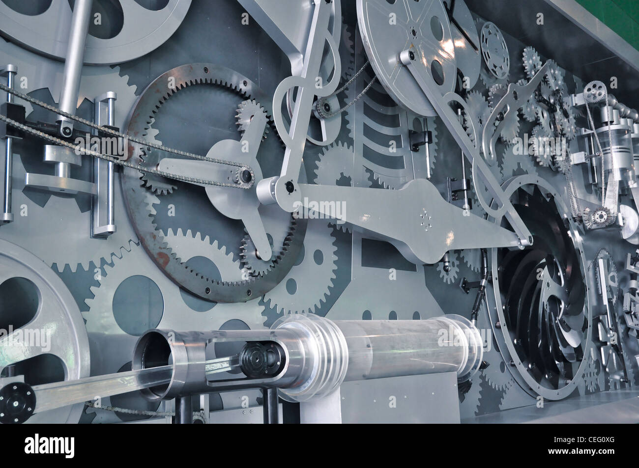 Big mechanical components shown on the wall Stock Photo - Alamy