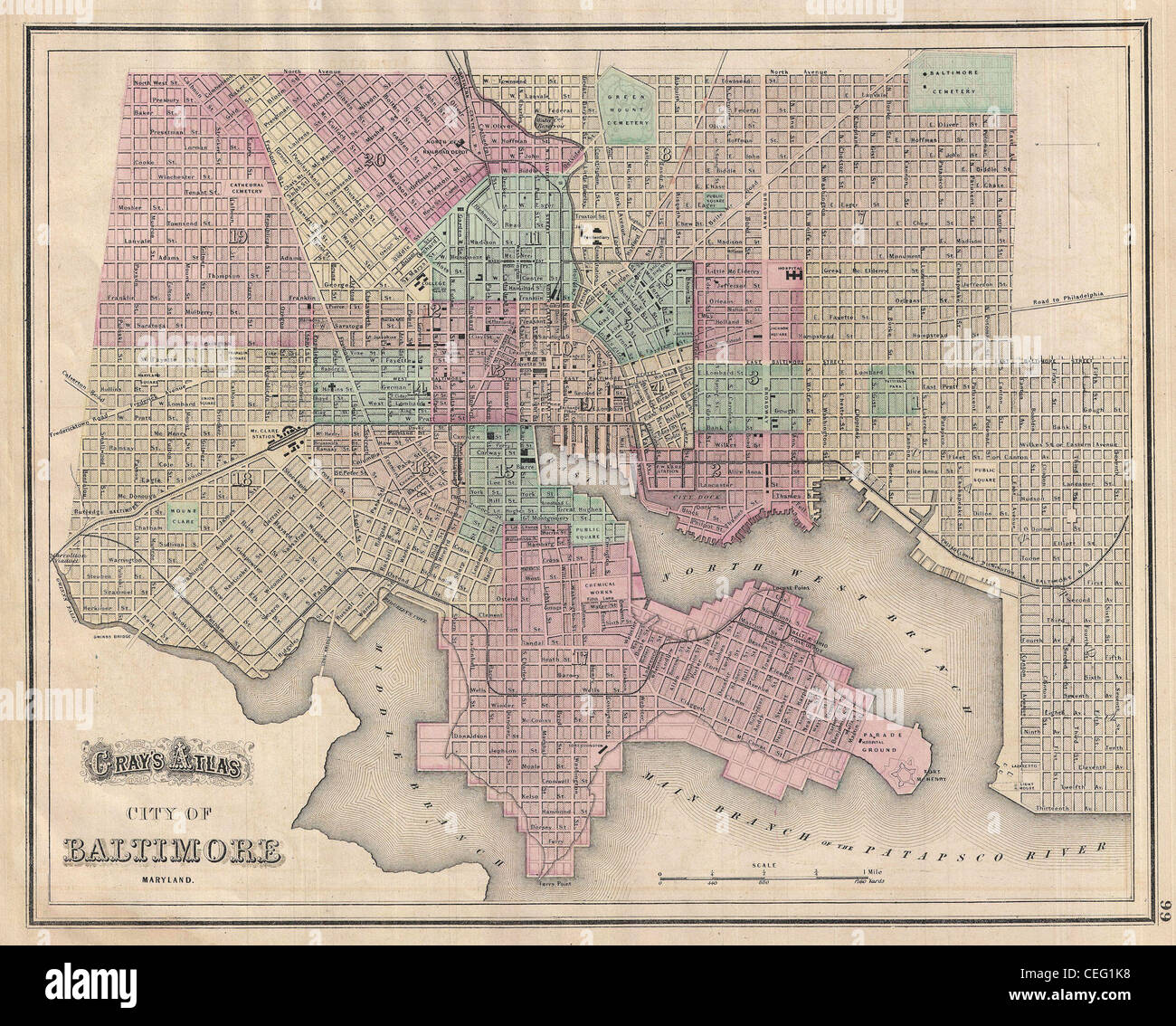 Map of baltimore 1874 hi-res stock photography and images - Alamy