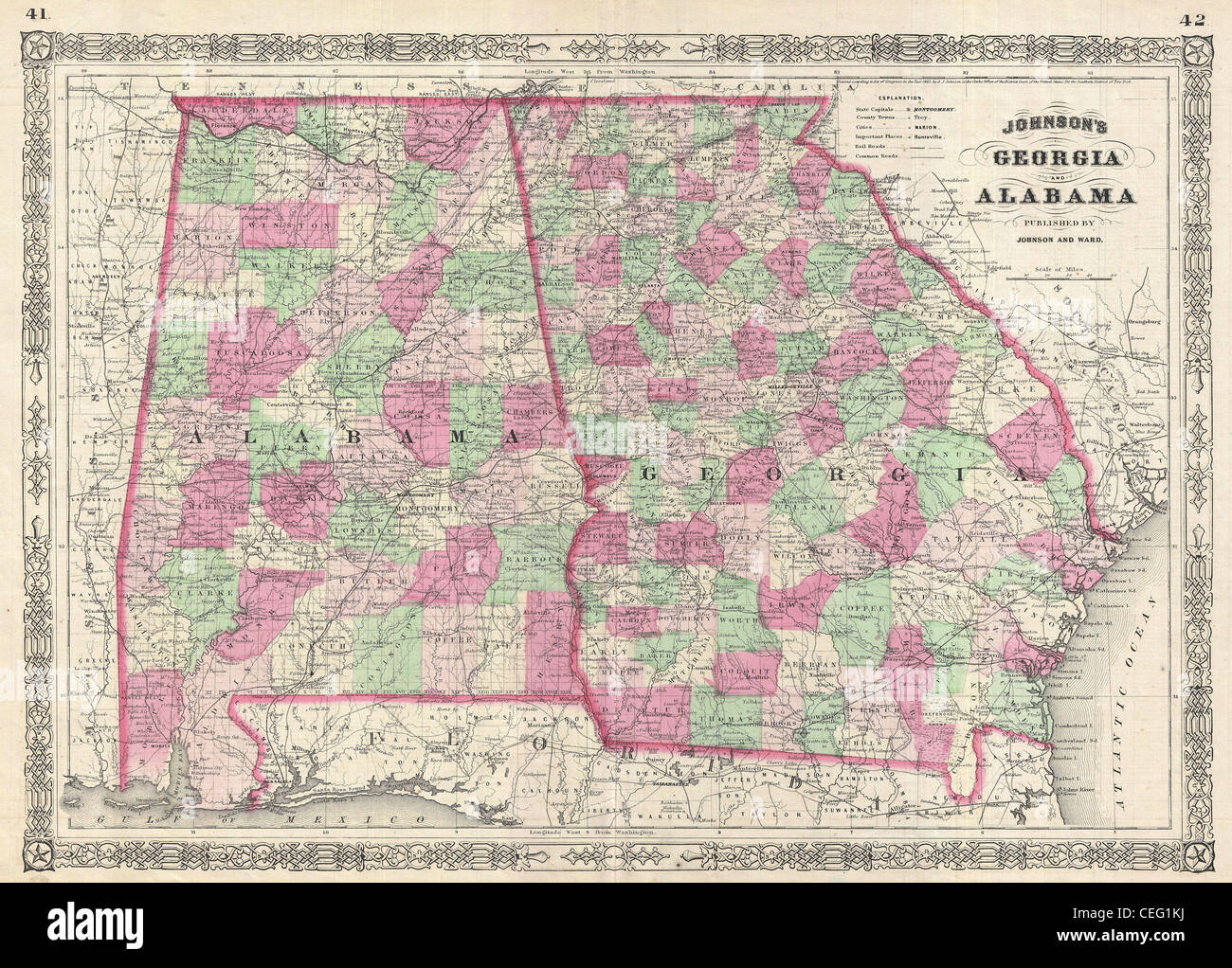 Map of alabama hi-res stock photography and images - Alamy