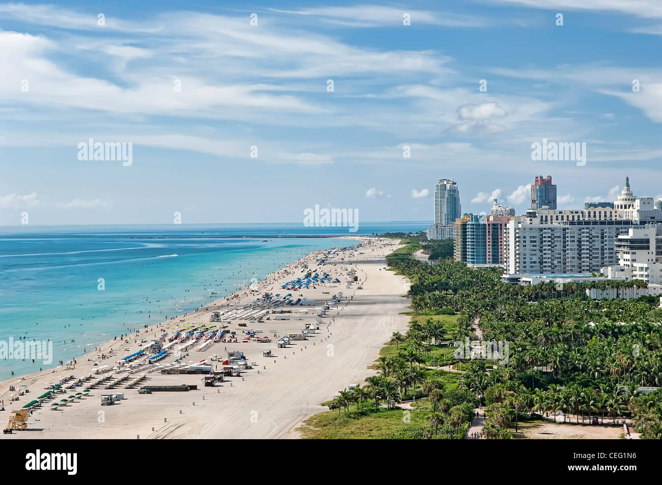 Aerial view of south beach miami hi-res stock photography and images ...