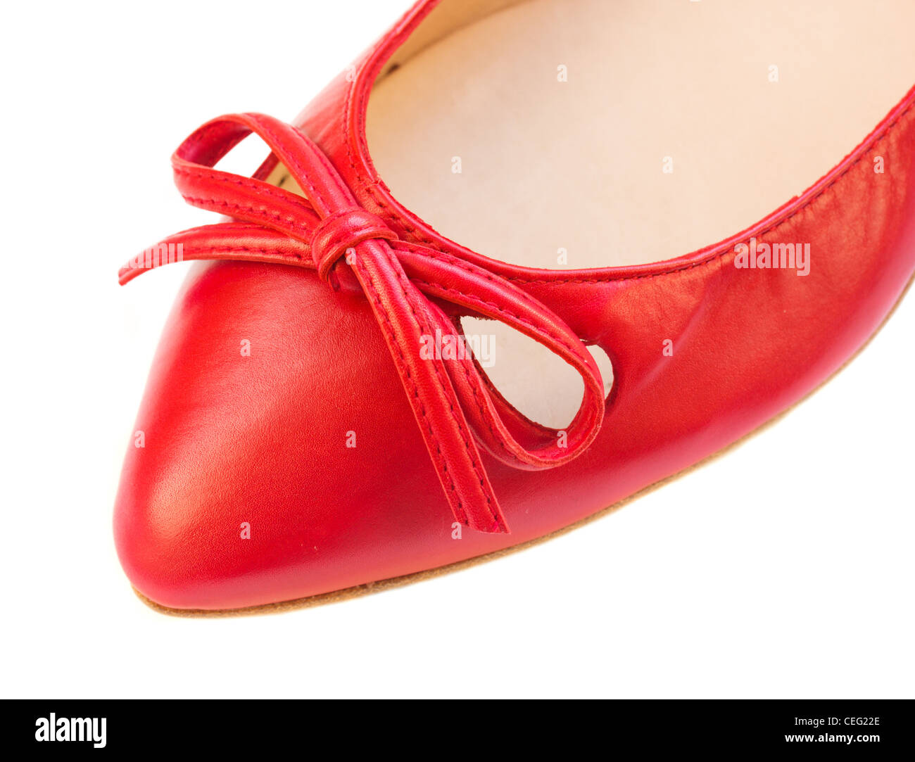woman red leather shoe isolated on white background Stock Photo - Alamy